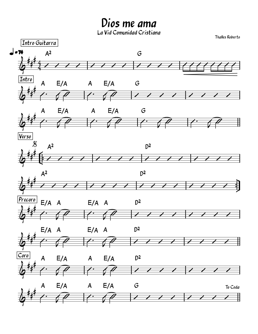 Dios me ama – Danilo Montero (Charts) Sheet music for Piano (Solo) Easy ...