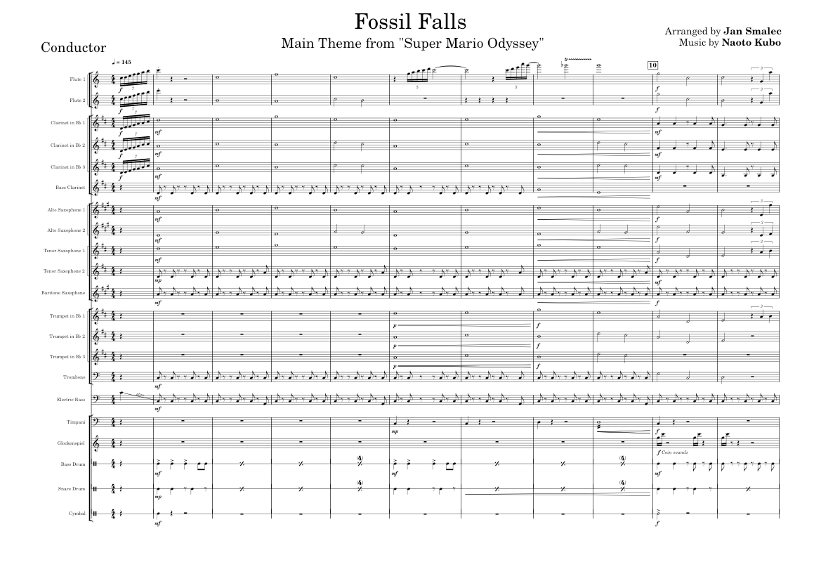 Fossil Falls - Super Mario Odyssey (Wind Symphony) Sheet music for ...