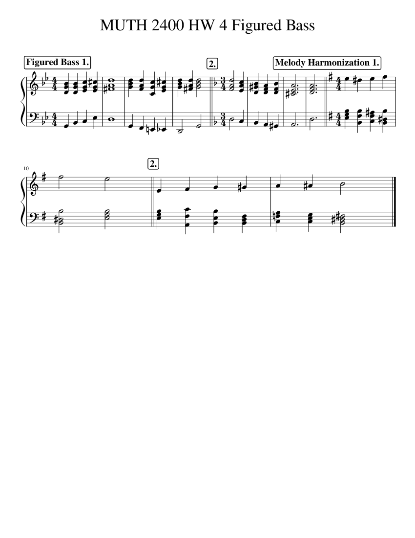 MUTH 2400 HW 4 Sheet music for Piano (Solo) Easy | Musescore.com