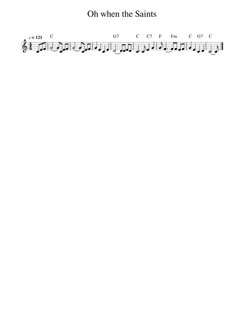 Oh when the Saints Sheet music for Piano (Solo) Easy | Musescore.com
