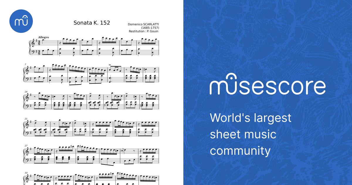 Keyboard Sonata in G major, K.152 - Domenico Scarlatti Sheet music for ...