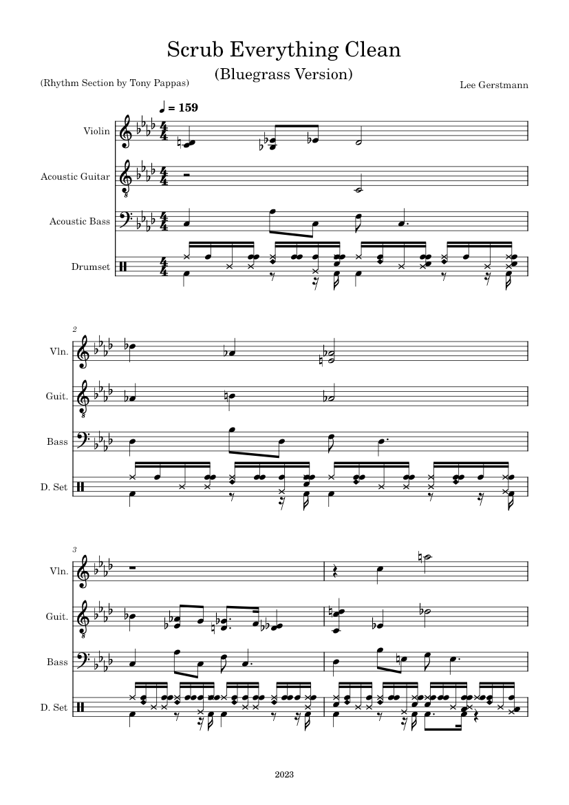 Scrub Everything Clean Sheet music for Violin, Guitar, Bass guitar ...