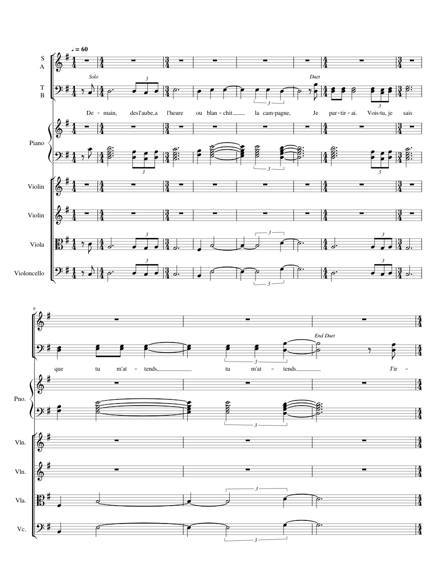 Demain, des L'Aube Sheet music for Piano, Female, Male, Violin & more ...