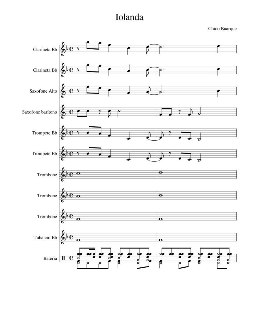 Iolanda Sheet music for Trombone, Tuba, Clarinet in b-flat, Saxophone ...