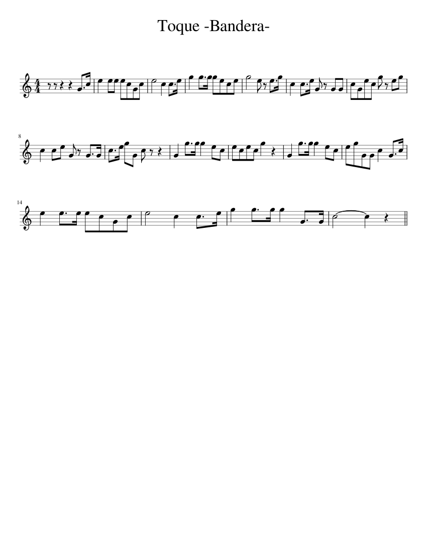 Toque_-Bandera- Sheet music for Piano (Solo) Easy | Musescore.com