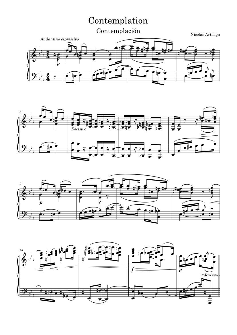Contemplation Sheet music for Piano (Solo) | Musescore.com