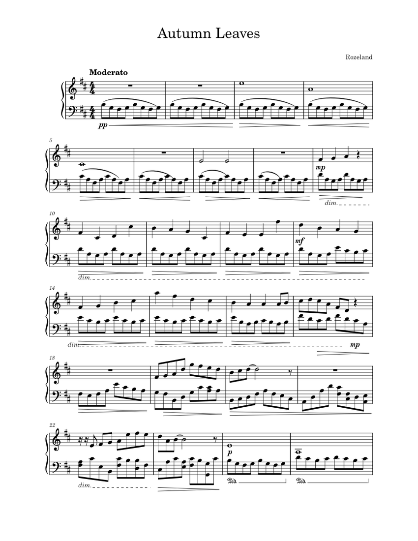 Autumn Leaves - piano tutorial