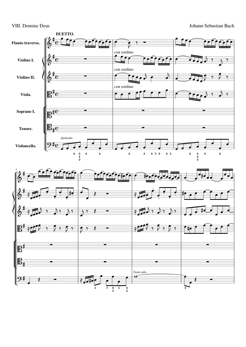 J.S. Bach: Mass in B Minor, BWV 232: VIII. Domine Deus Sheet Music for ...