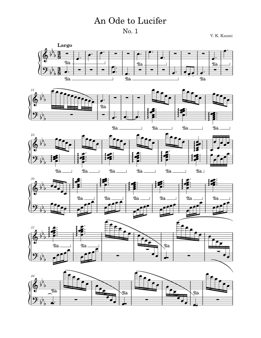 An Ode to Lucifer, No. 1 Sheet music for Piano (Solo) | Musescore.com