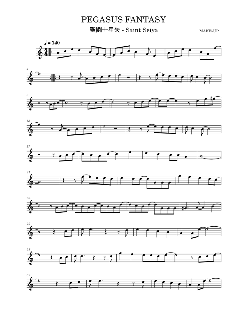 Pegasus Fantasy - Make-Up Sheet music for Saxophone alto (Solo ...