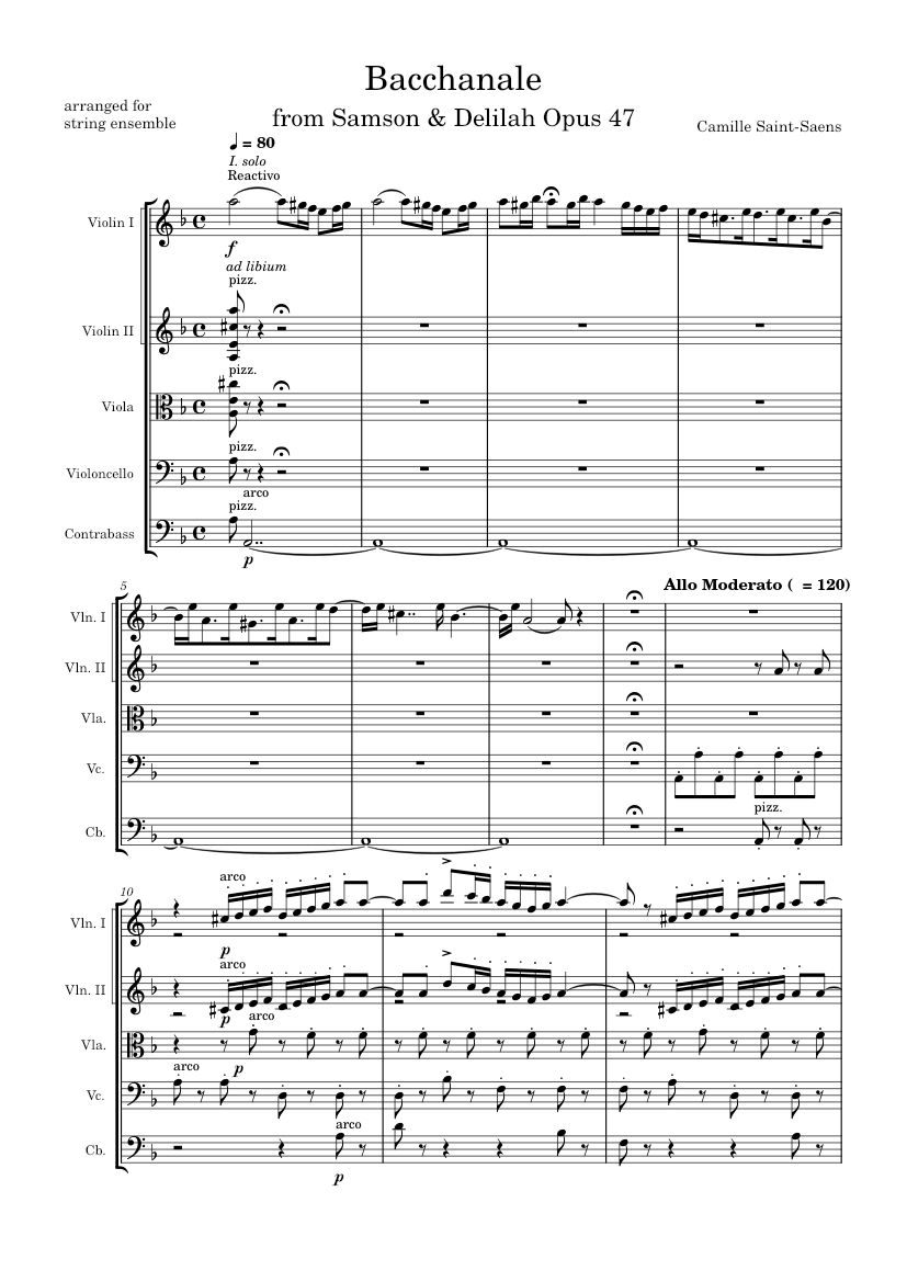 Samson et Dalila, Op. 47: Danse Bacchanale – Camille Saint-Saëns Danse Bacchanale - Camille ...