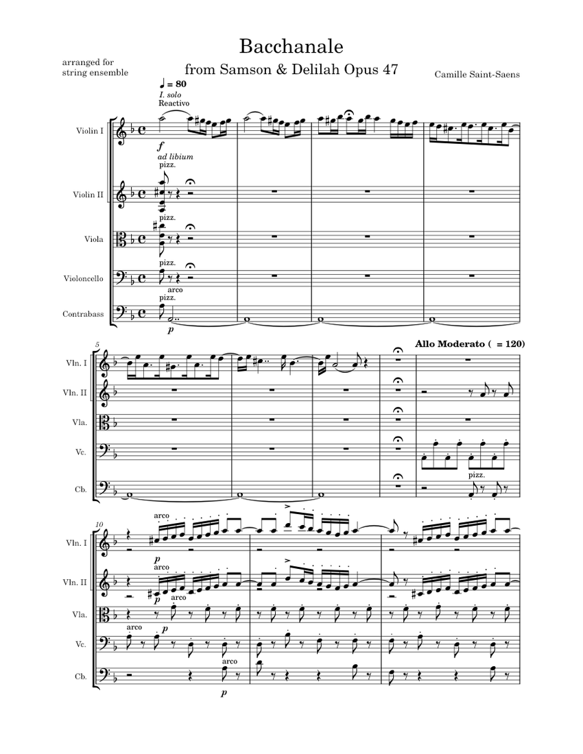 Samson et Dalila, Op. 47: Danse Bacchanale – Camille Saint-Saëns Danse Bacchanale - Camille ...