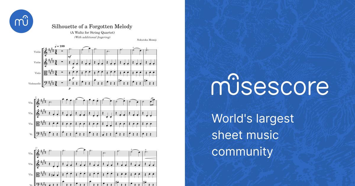 Silhouette of a Forgotten Melody – Nokutoka Momiji (With additional fingering) Sheet music for ...