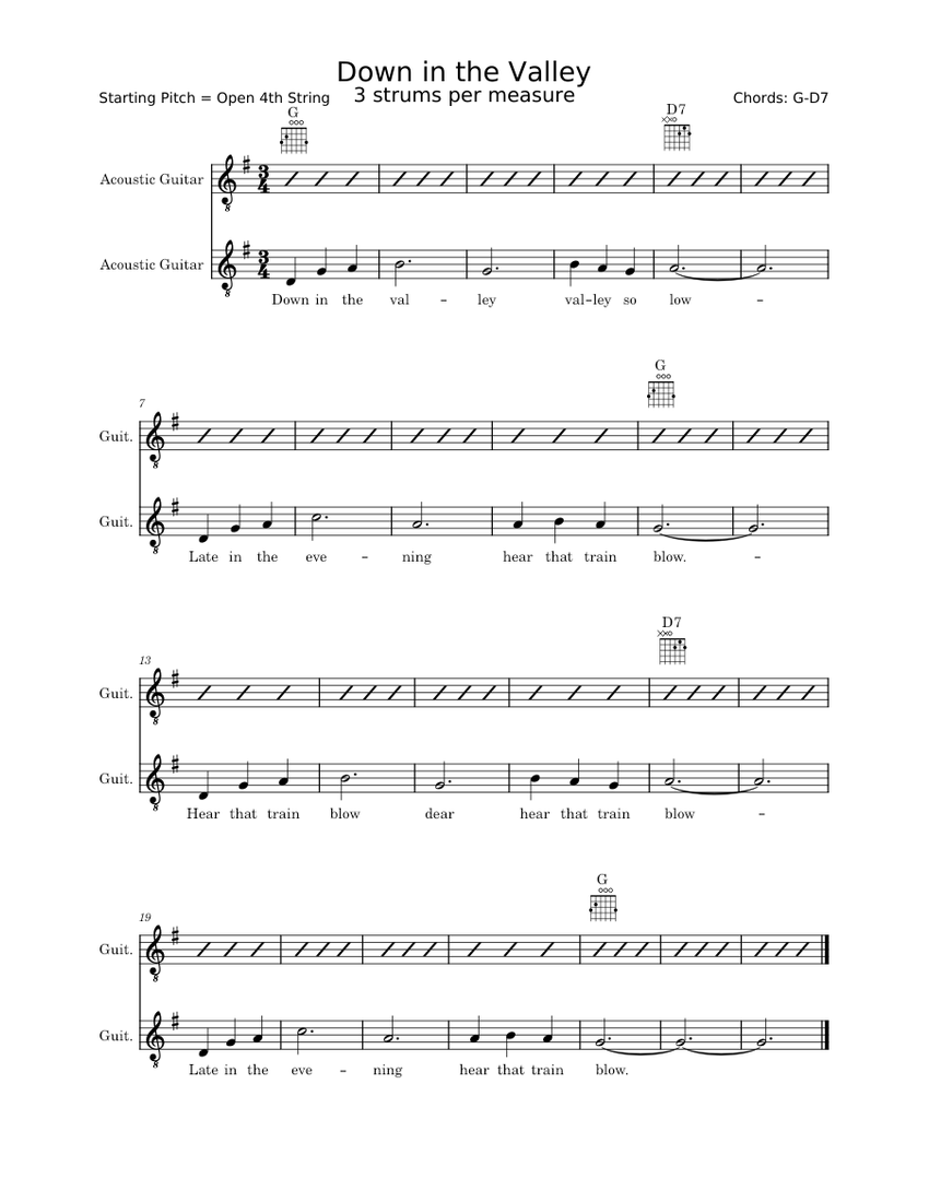 Down In The Valley – Traditional American Folksong Down in the Valley ...