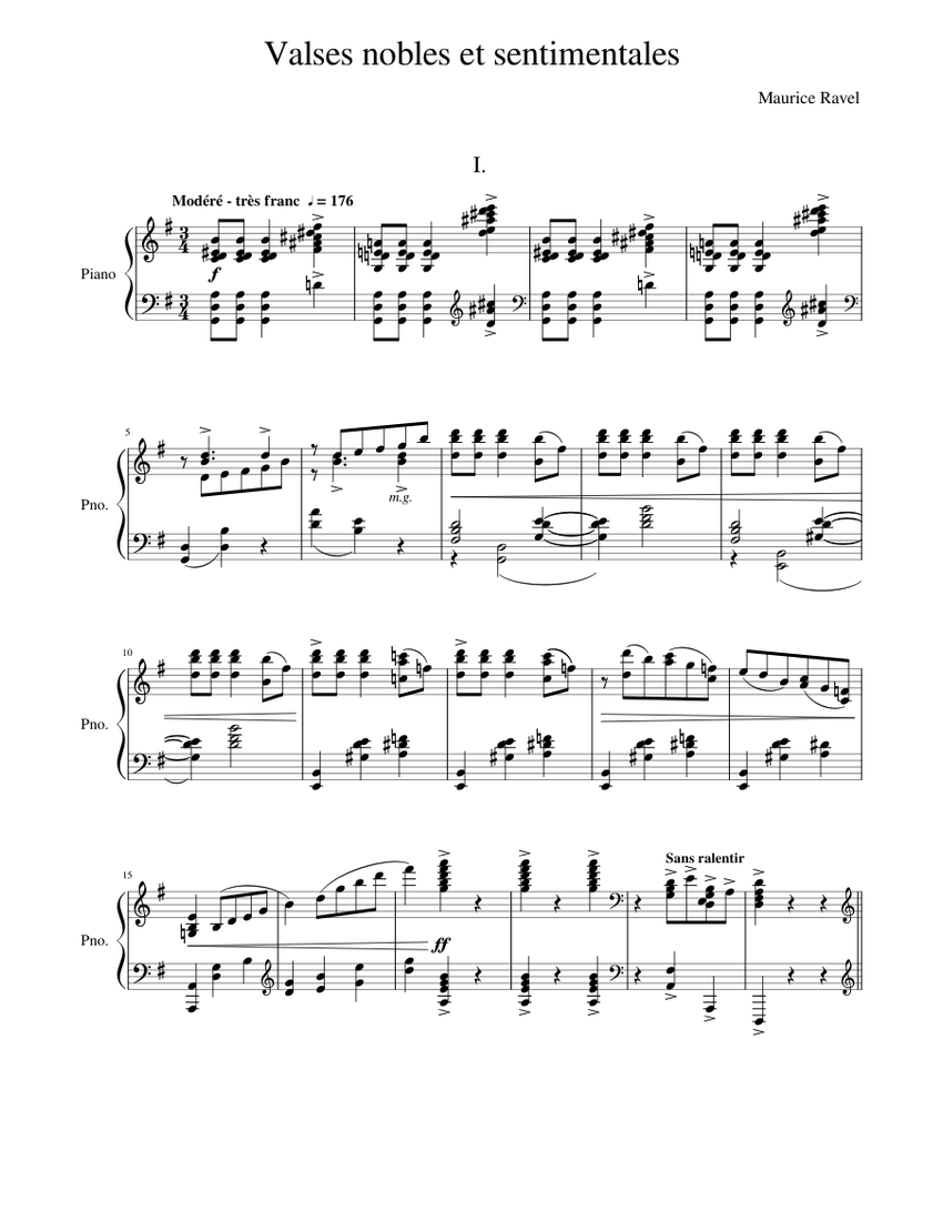Valses nobles et sentimentales - Maurice Ravel Sheet music for Piano (Solo) | Musescore.com