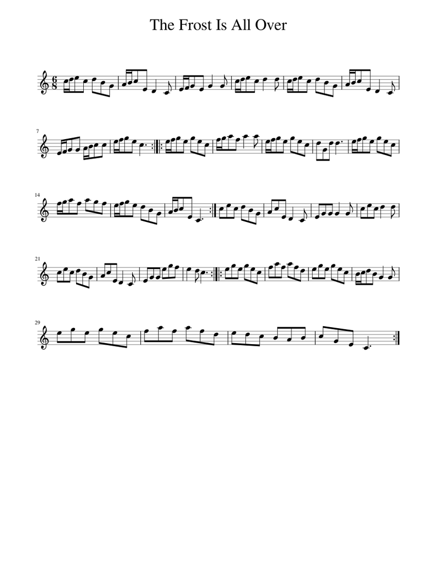 The Frost Is All Over Sheet music for Piano (Solo) Easy | Musescore.com