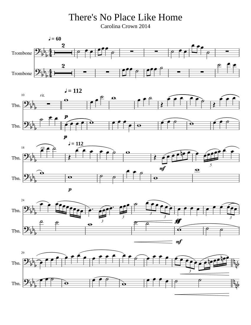 CC 2014 ballad duet Sheet music for Trombone (Brass Duet) | Download ...
