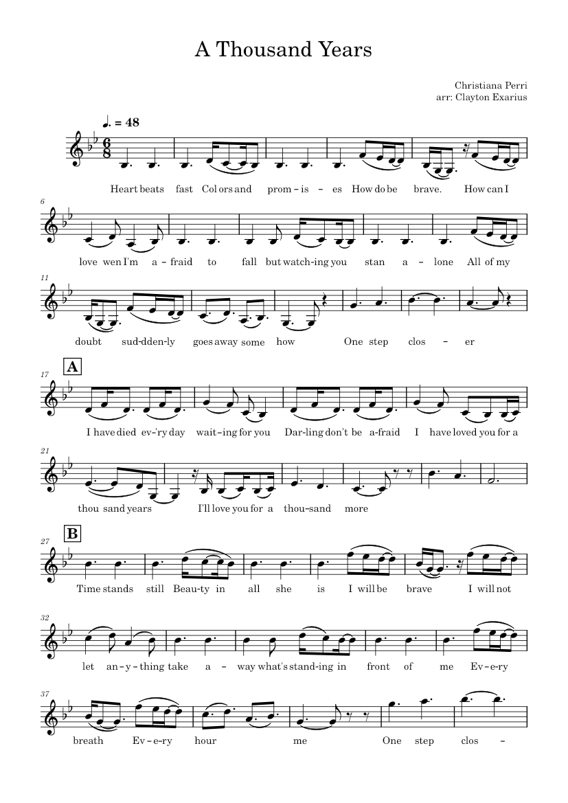 A thousand years – Christina Perri - violin Sheet Music for Violin ...