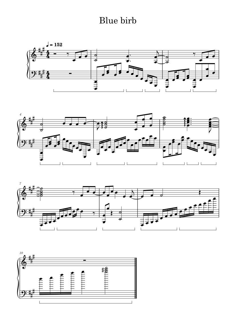 Blue birb Sheet music for Piano (Solo) | Musescore.com