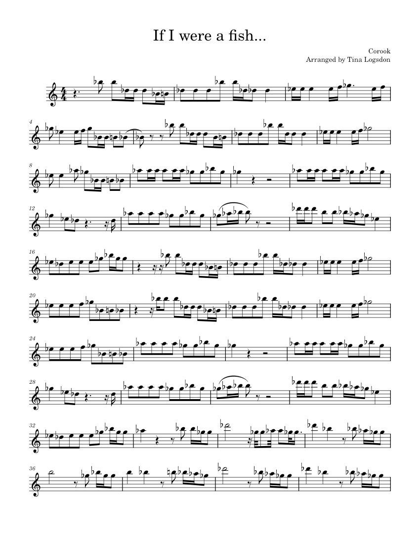 If I were a fish Sheet music for Flute (Solo) | Musescore.com