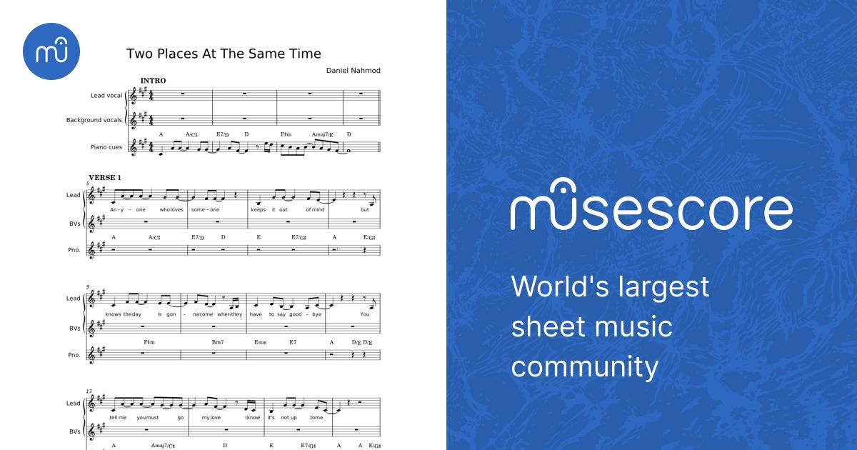 Two Places At The Same Time - Raydio Sheet music for Piano, Vocals ...