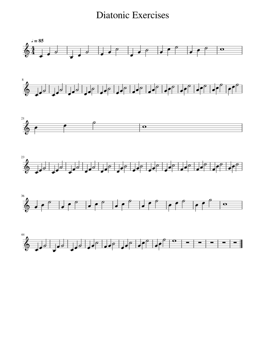 Diatonic_Exercises Sheet music for Piano (Solo) Easy | Musescore.com