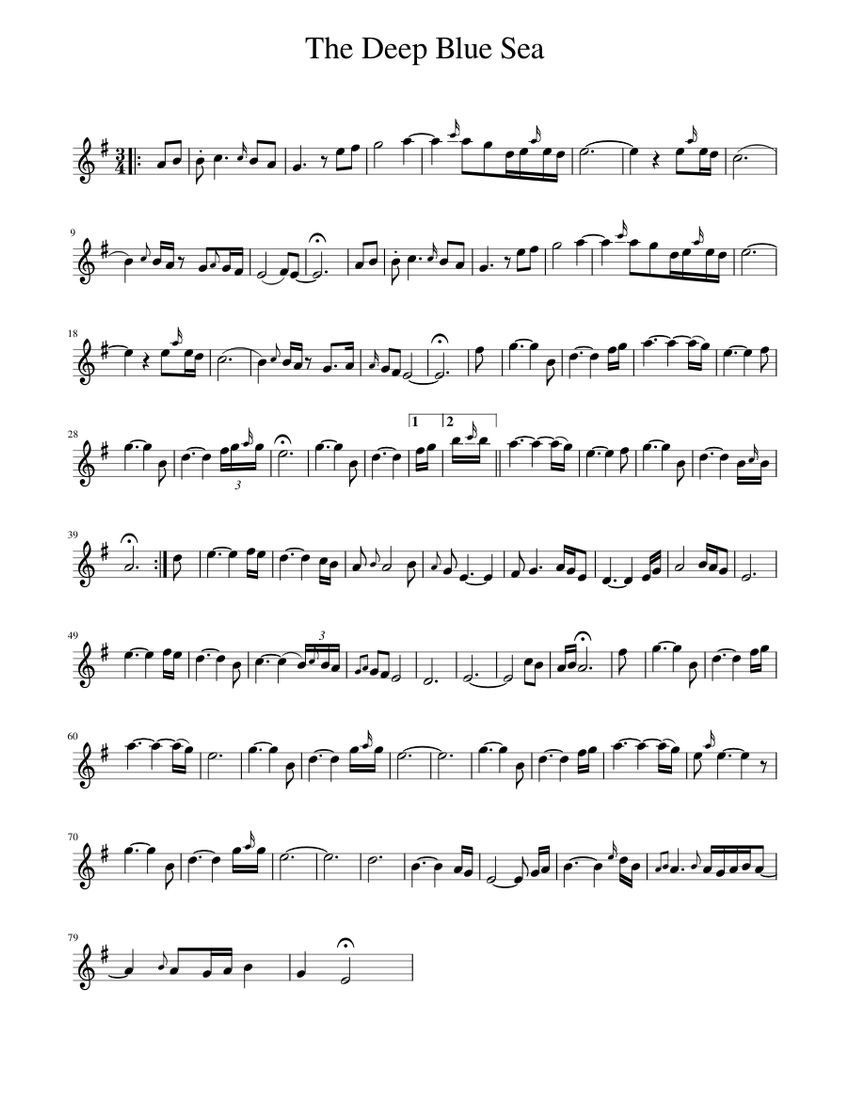 The Deep Blue Sea Sheet music for Piano (Solo) Easy | Musescore.com