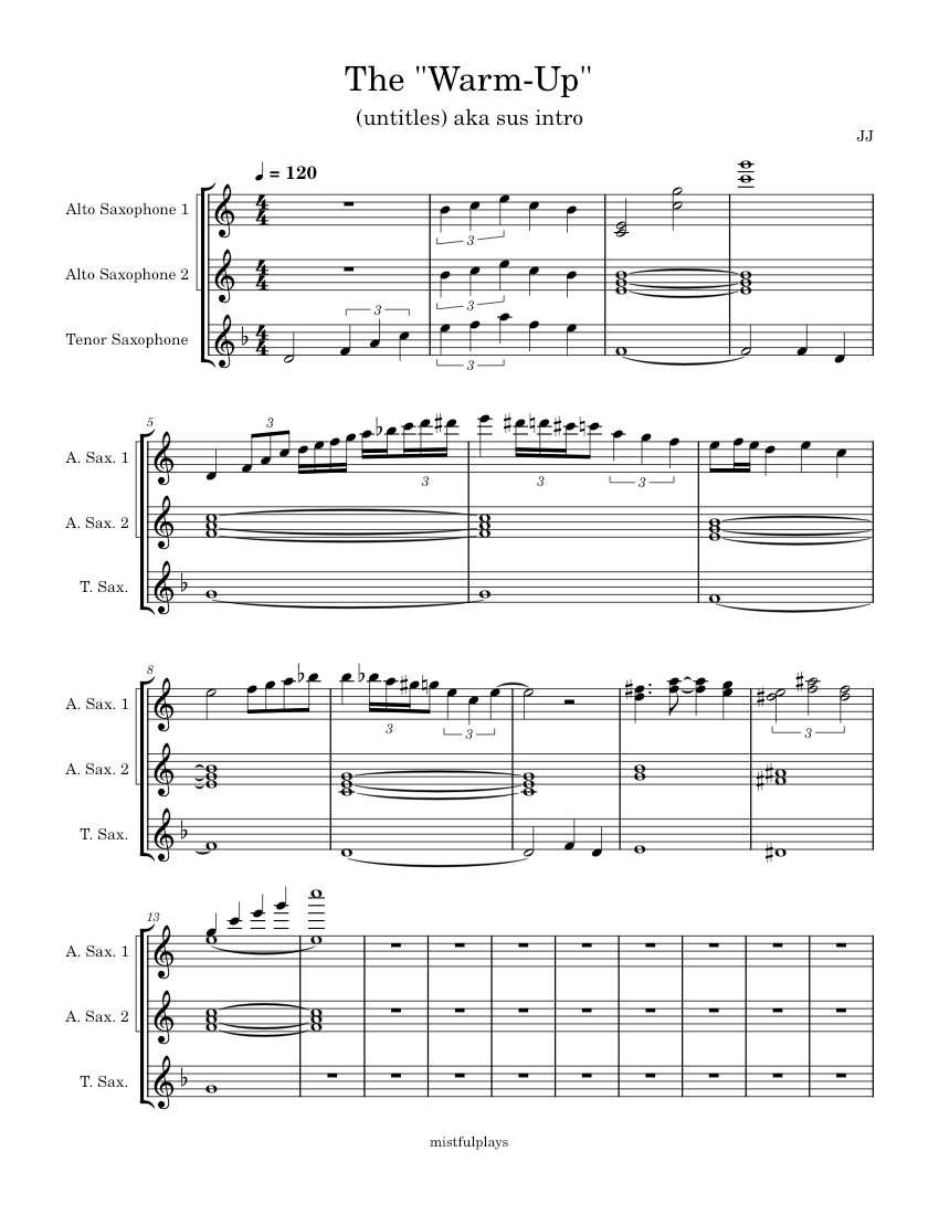 The "Warm-Up"E Sheet music for Saxophone alto, Saxophone tenor ...