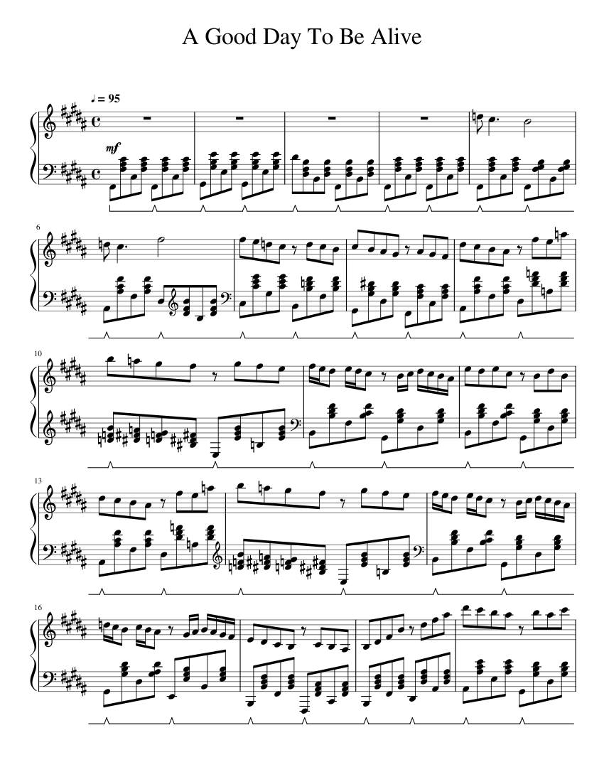 A Good Day To Be Alive Sheet music for Piano (Solo) | Musescore.com