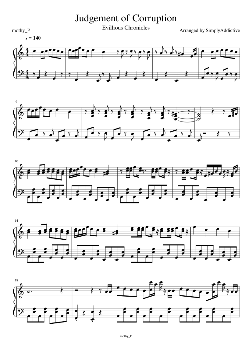Judgement of Corruption Sheet Music for Piano (Solo) | MuseScore.com