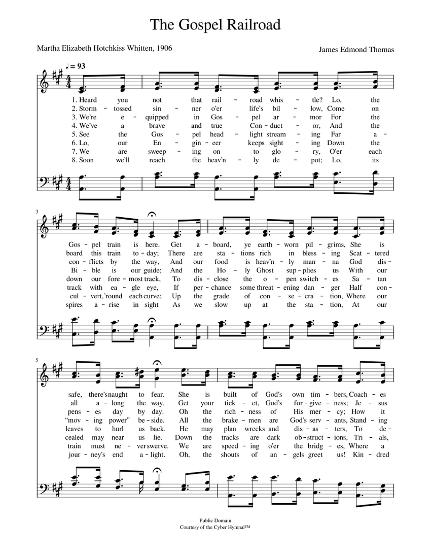 The gospel railroad - James E. Thomas Sheet music for Piano (Piano Duo ...