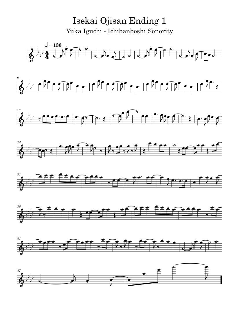 Isekai Ojisan Ending 1 Sheet music for Flute (Solo) | Musescore.com