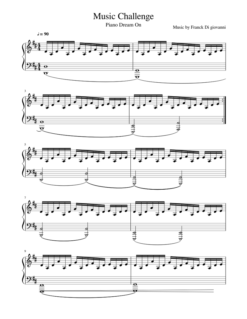 Music Challenge Piano Dream on Sheet music for Piano (Solo) | Musescore.com