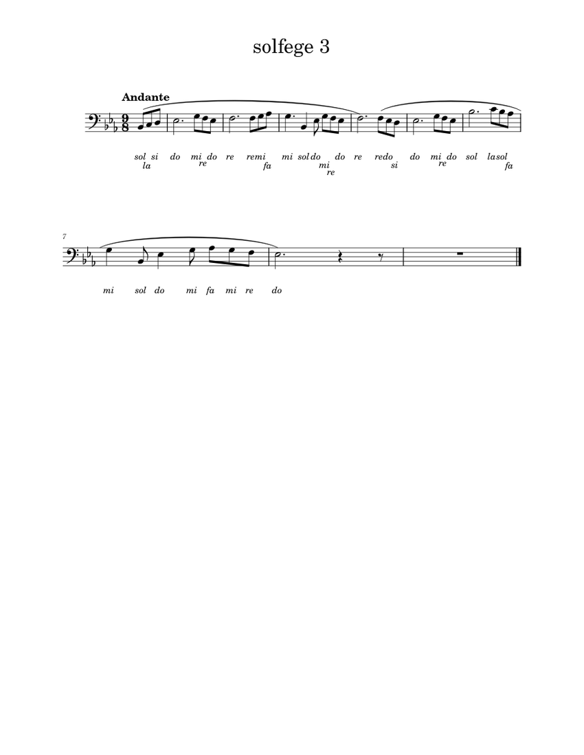 solfege 3 Sheet music for Piano (Solo) | Musescore.com