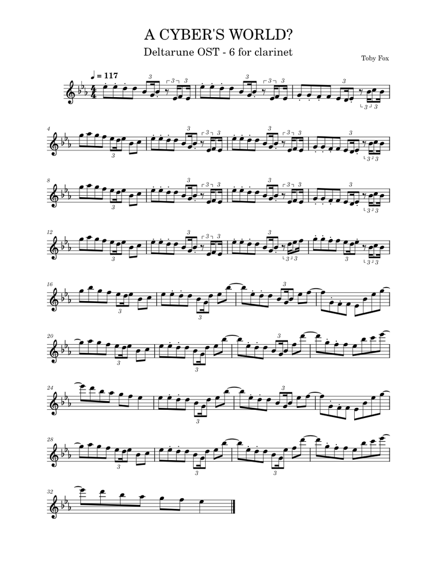 A CYBER'S WORLD - Deltarune Chapter 2 – Toby Fox A CYBER'S WORLD? - Toby Fox Sheet music for ...