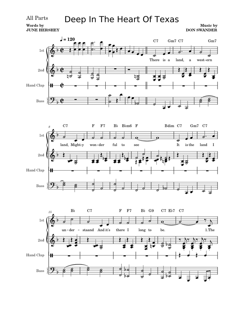 Deep in the Heart of Texas – Don Swander Sheet music for Accordion ...