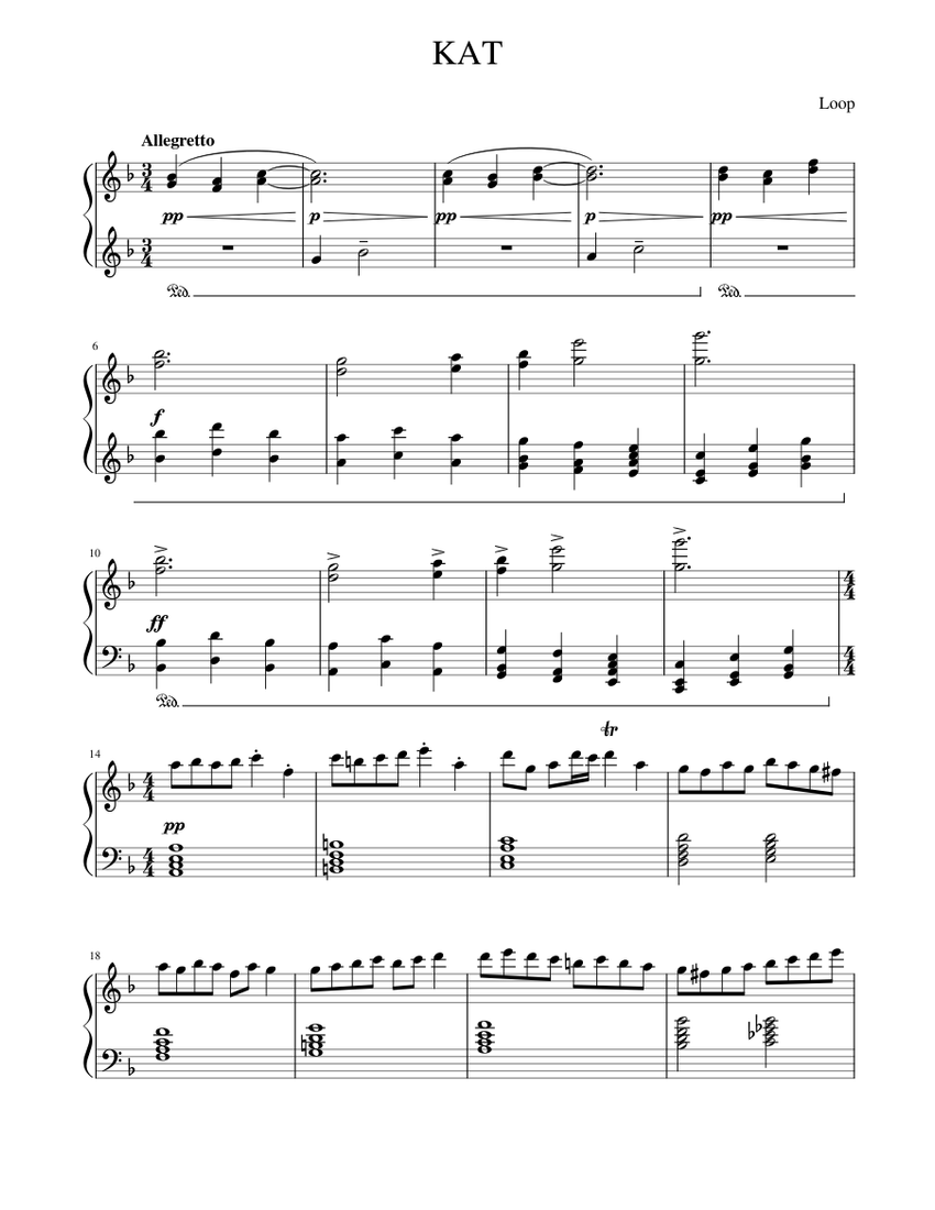 KAT Sheet music for Piano (Solo) | Musescore.com