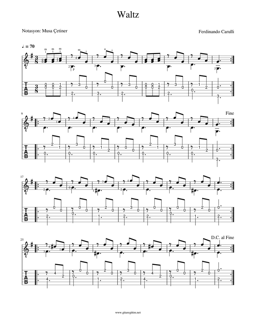 Carulli - Waltz Sheet music for Guitar (Solo) | Musescore.com
