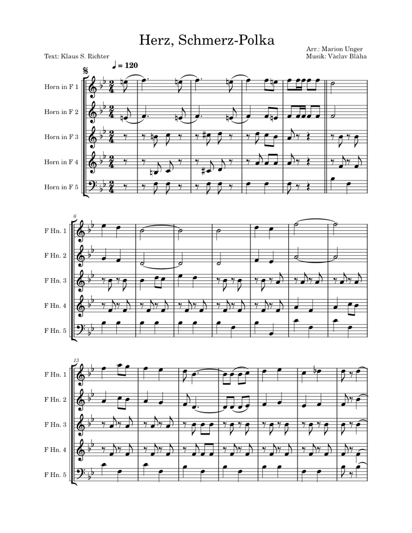 Herz, Schmerz-Polka – Die Egerländer Musikanten Sheet music for French ...