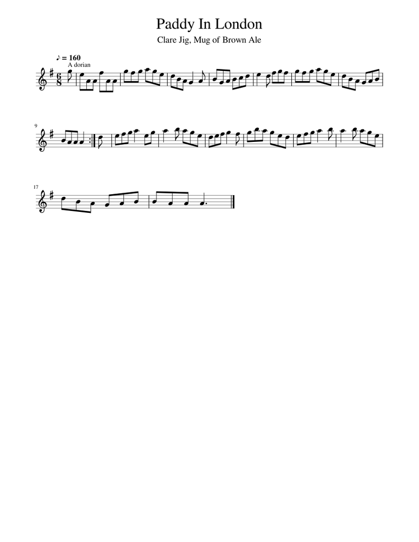 Paddy In London Sheet music for Piano (Solo) | Musescore.com