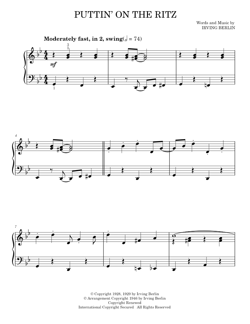 puttin on the ritz Sheet music for Piano by Taco Official | MuseScore.com