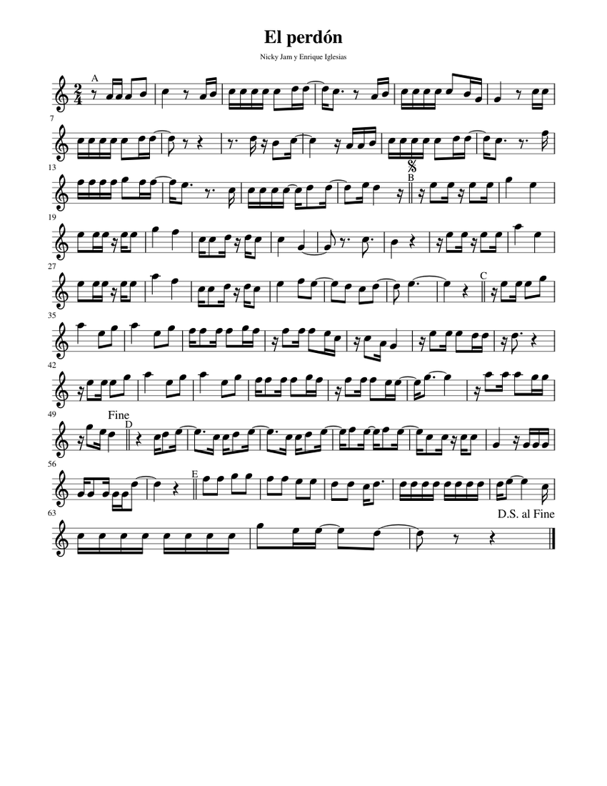 El perdón Sheet music for Piano (Solo) | Musescore.com