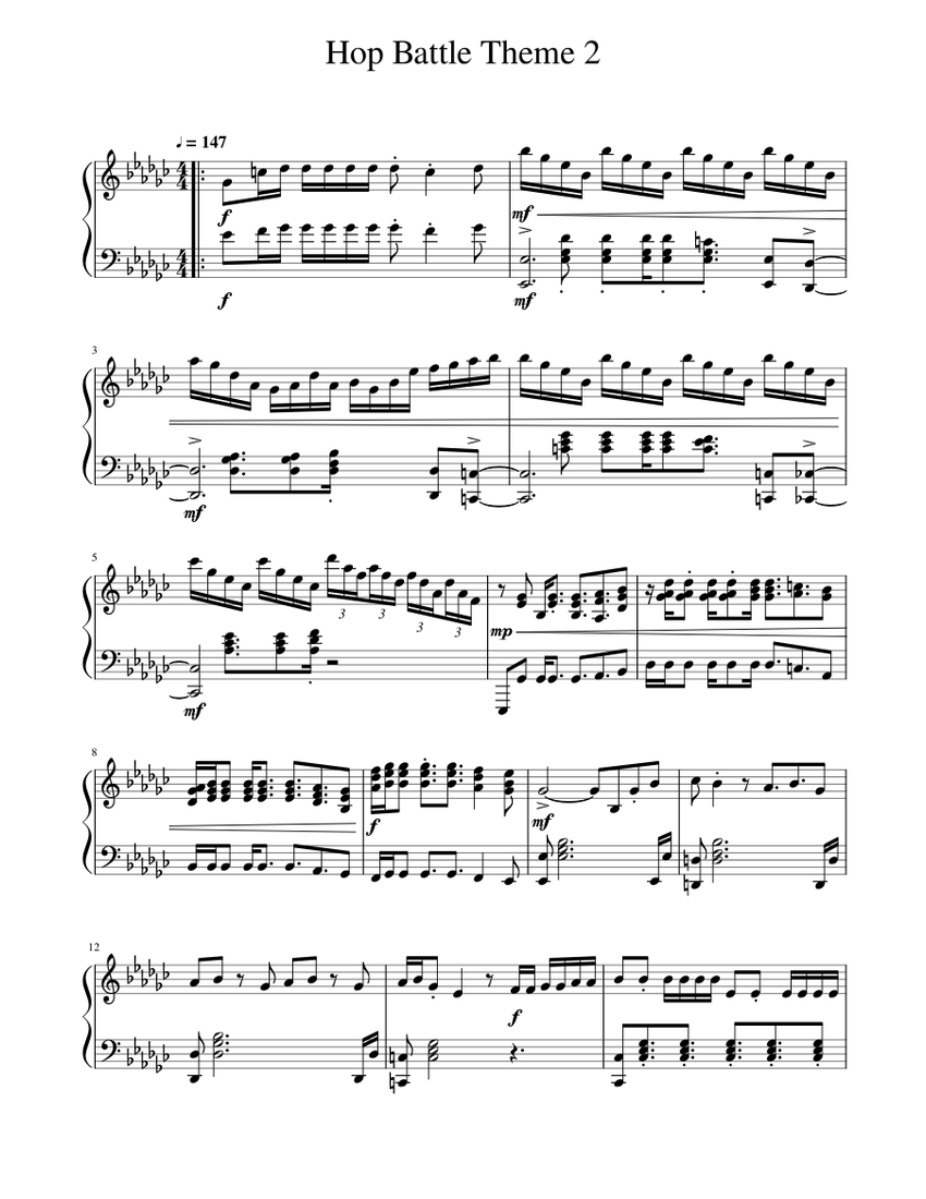 Hop Final Battle Theme Sheet music for Piano (Solo) | Musescore.com