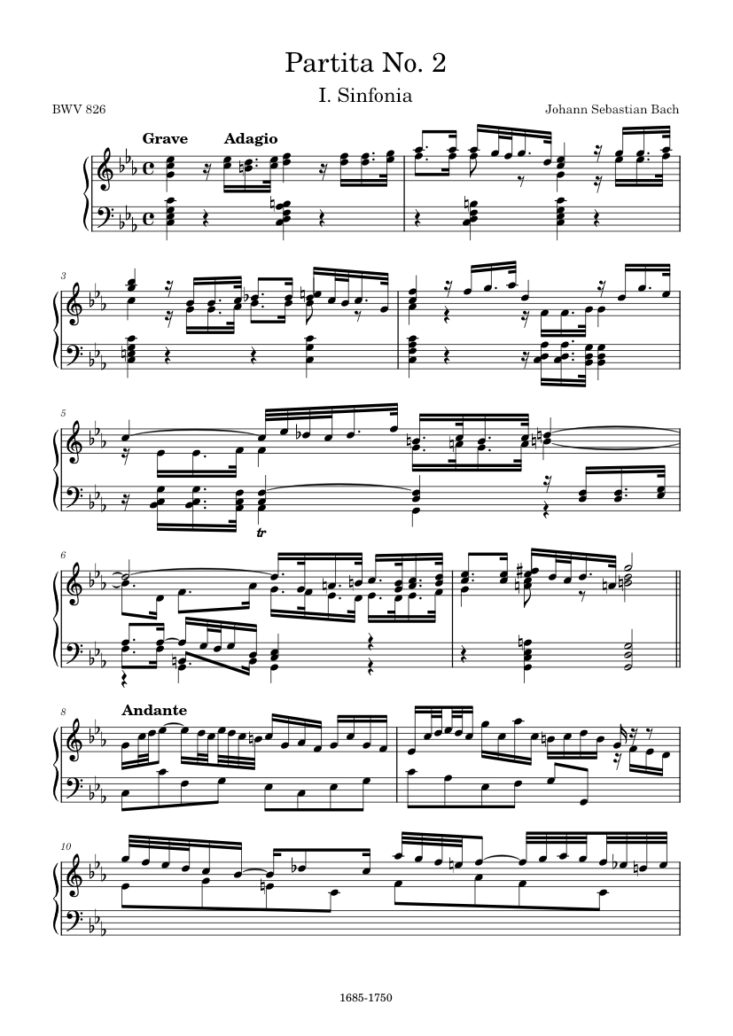 Partita No. 2 in C Minor, BWV 826: I. Sinfonia – Johann Sebastian Bach ...