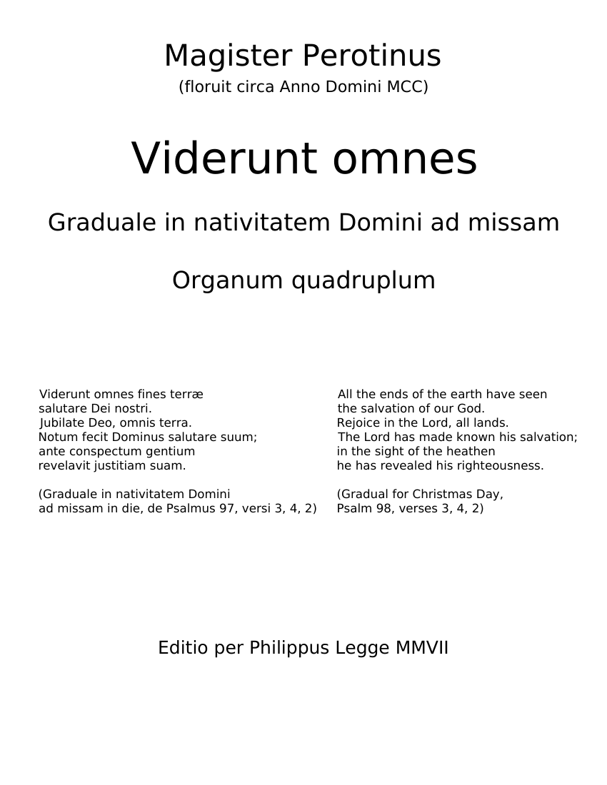 Viderunt omnes - Pérotin Sheet music for Vocals (Choral) | Musescore.com