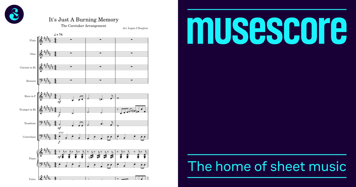 It's Just A Burning Memory Sheet music for Piano, Trombone, Flute, Oboe ...