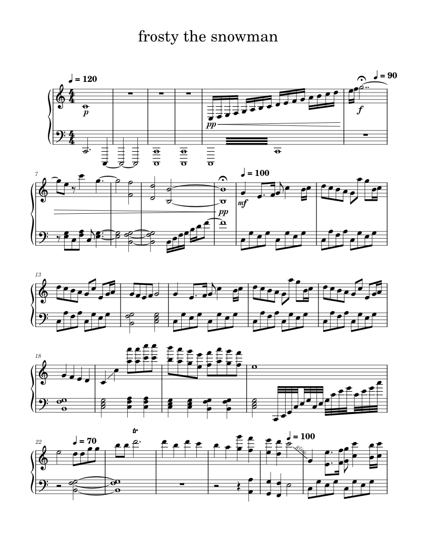 Frosty the snowman frosty the snowman. - piano tutorial