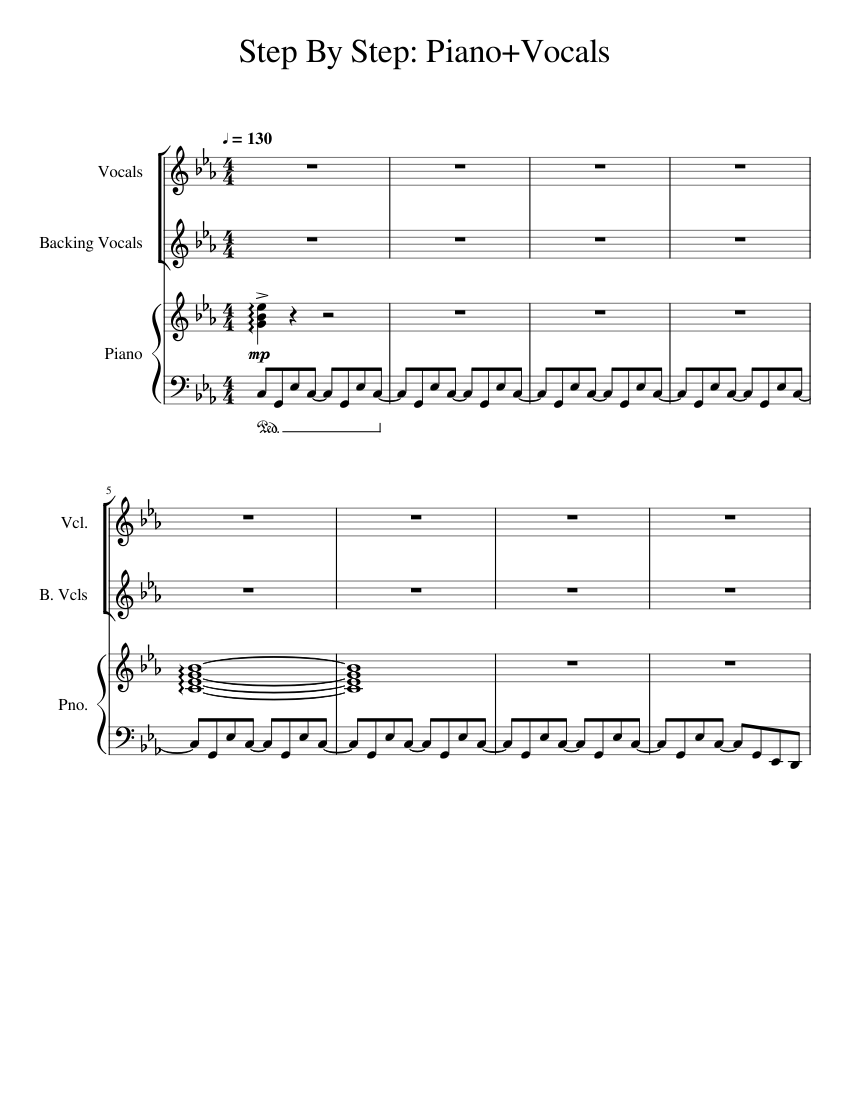 Step_By_Step__Piano+Vocals Sheet music for Piano, Tenor, Flute (Mixed ...