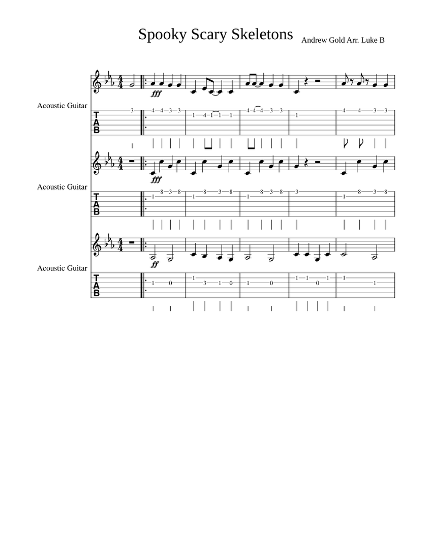 Spooky_Scary_Skeletons-_guitar_trio Sheet music for Guitar (Mixed Trio ...