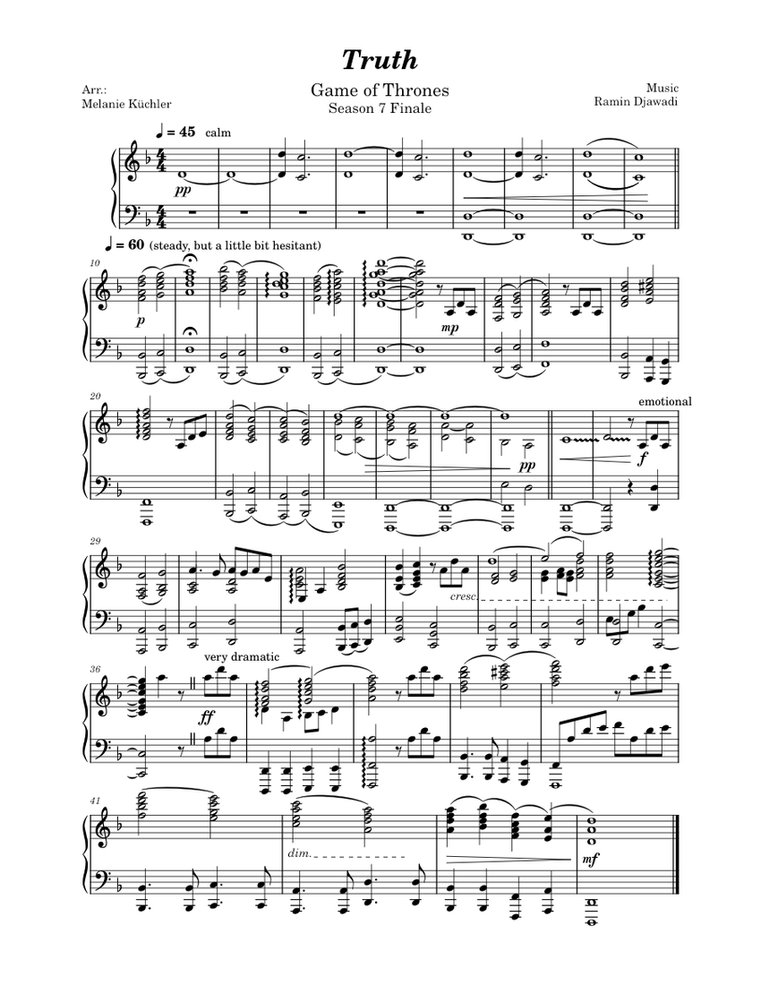 Truth Sheet music for Piano (Solo) | Musescore.com